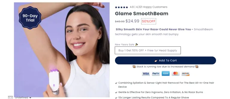 Glame SmoothBeam Review: How Effective Is Glame Hair Removal Device ...