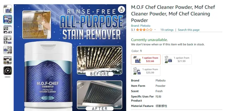 M.O.F Chef Cleaner Powder Review: Is It Truly Capable Of Removing ...
